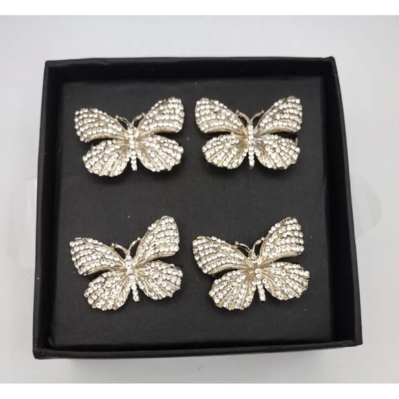 Tahari | Dining | Tahari Rhinestone Butterfly Crystal Jeweled Napkin ...